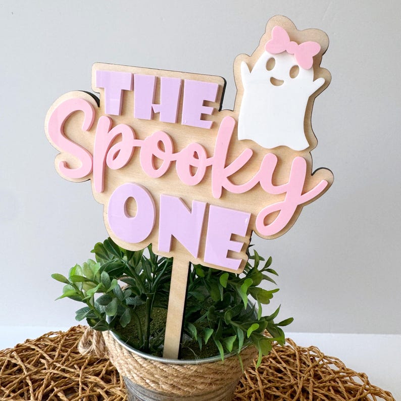 The Spooky One Cake Topper Halloween Acrylic Ghost Cake Topper First ...