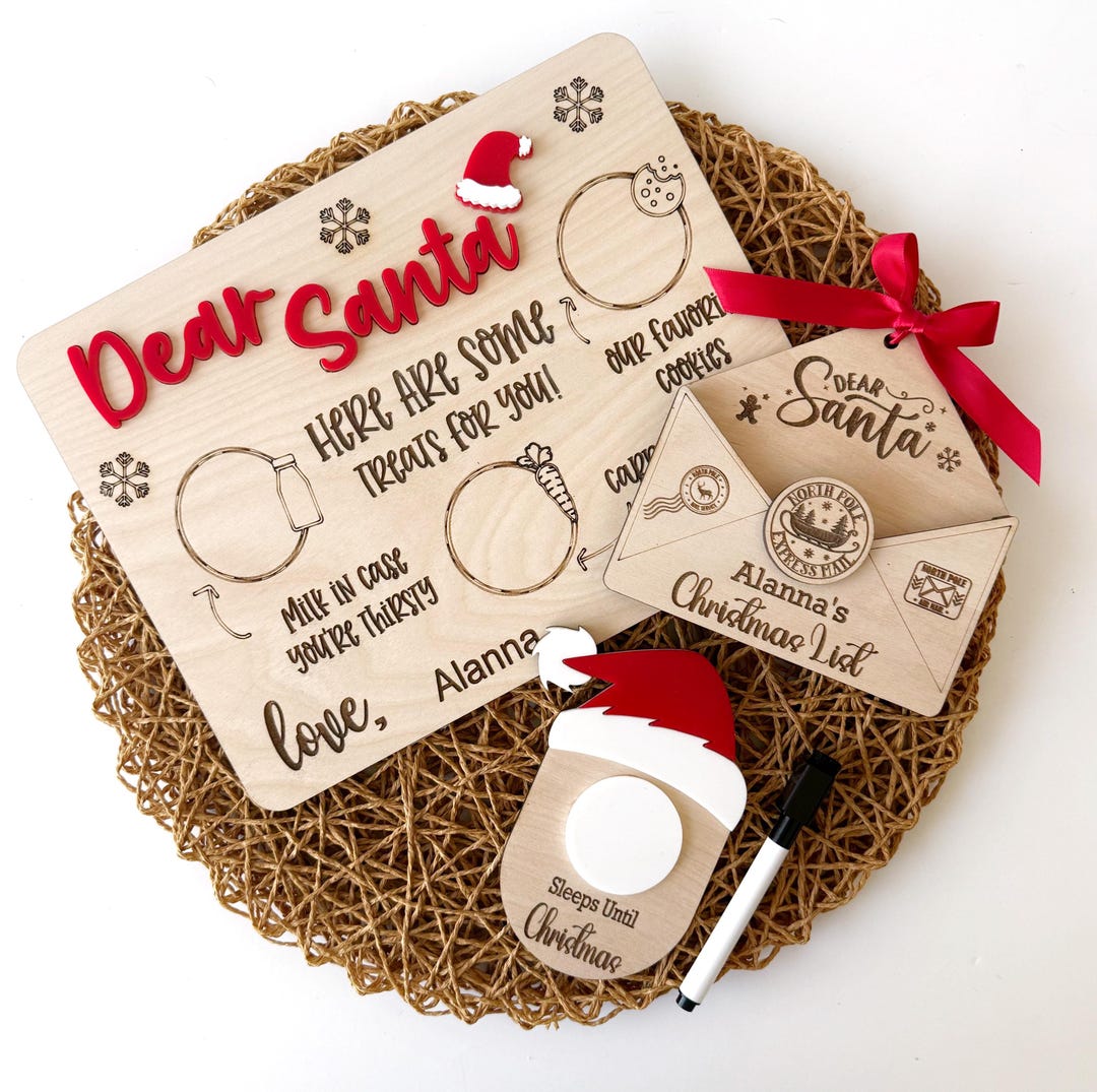 Christmas Santa Letter Tray and Countdown Gift Set Personalized Letter ...