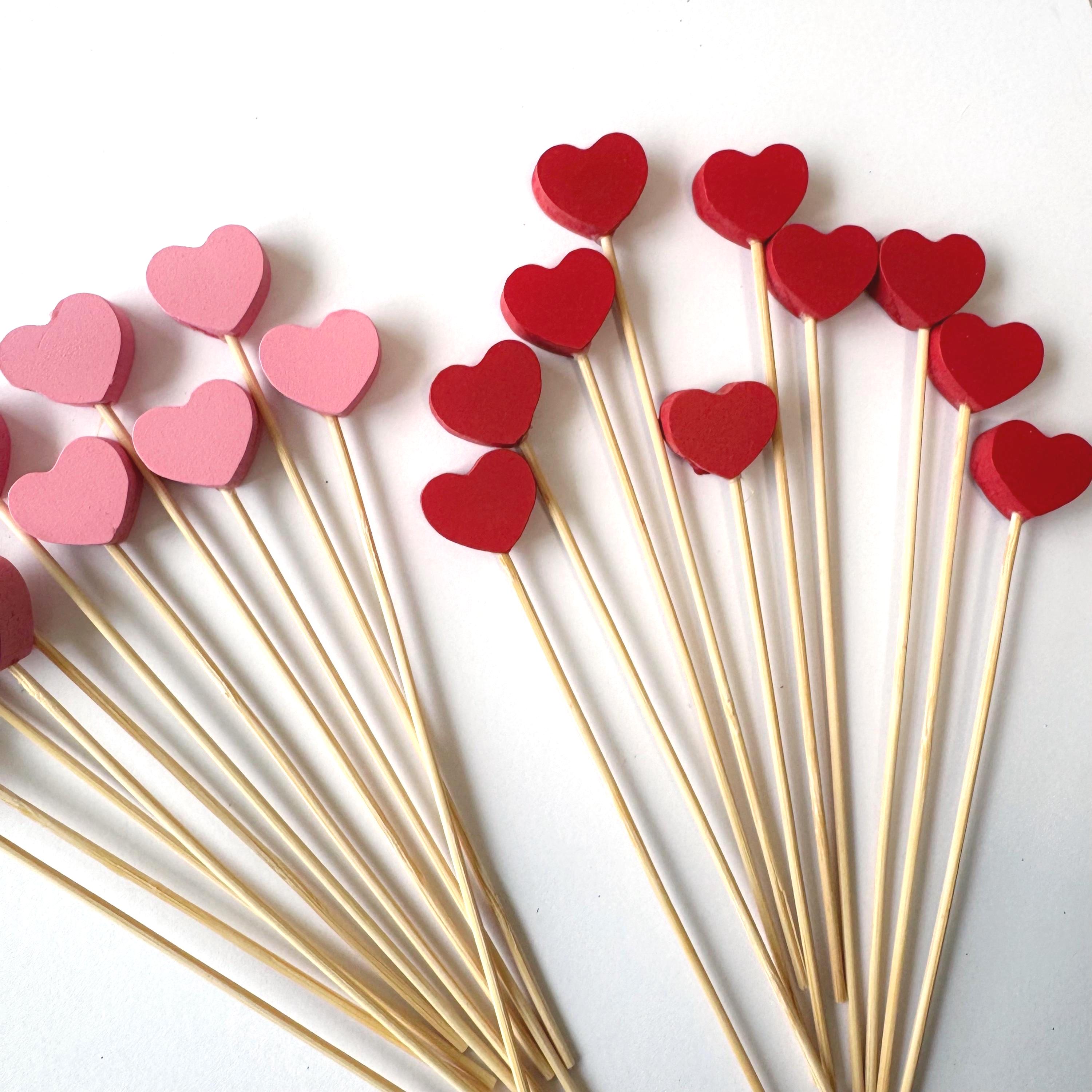Valentines Day Heart Shaped Party Picks Valentines Party Decor Heart ...
