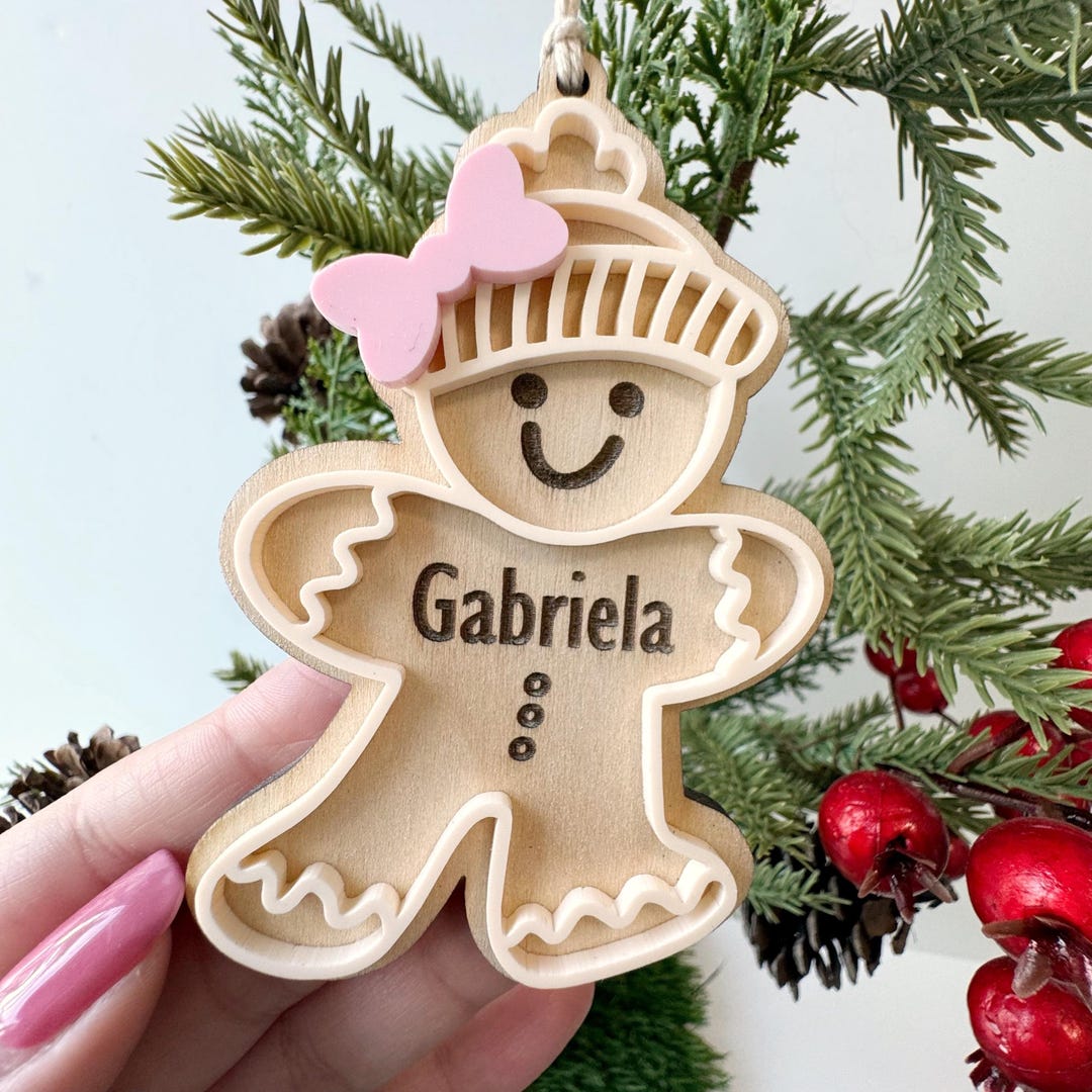 Gingerbread Christmas Stocking Tag With Name Gingerbread Gift Tag Boy ...