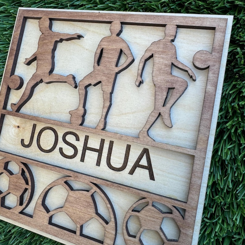 Soccer Name Sign, Personalized Soccer Wood Sign, Room Decor Soccer ...