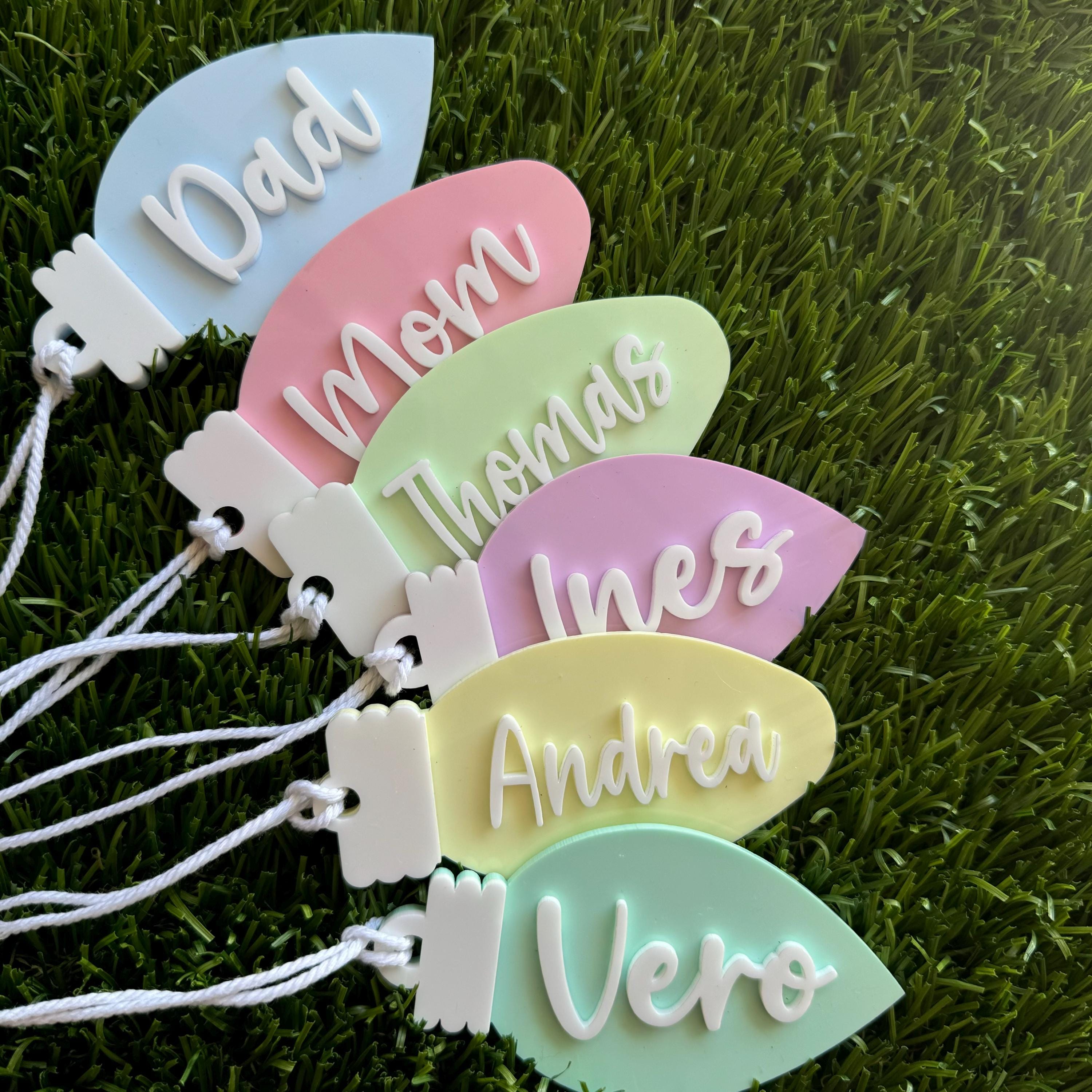 Christmas Lights Personalized Tags Christmas Stocking Name Tags in ...