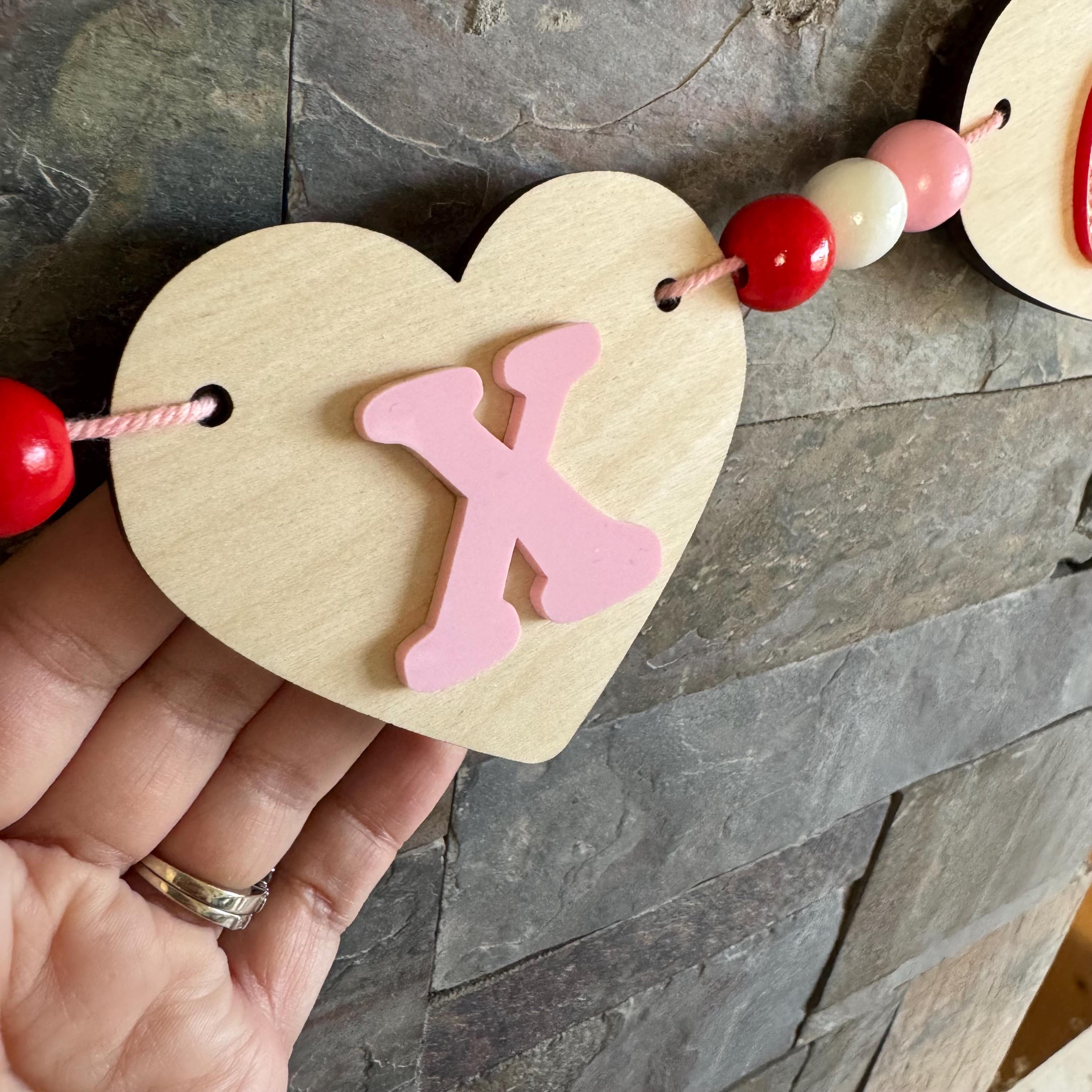 Xoxo Wooden Valentines Banner Hearts Theme Valentines Decorations Xoxo ...