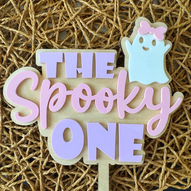 The Spooky One Cake Topper Halloween Acrylic Ghost Cake Topper First ...