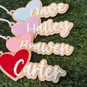 Valentines Day Basket Tag Valentines Personalized Heart Bag Tag With ...