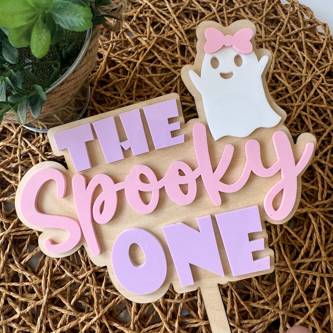 The Spooky One Cake Topper Halloween Acrylic Ghost Cake Topper First ...