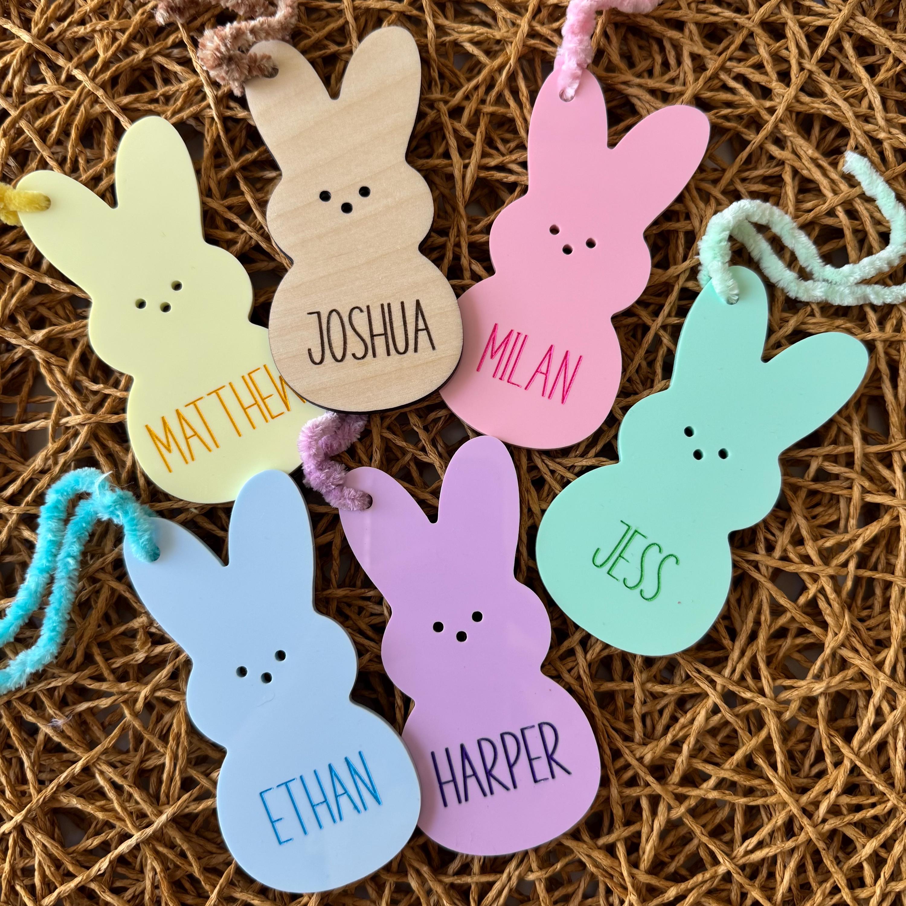 Easter Basket Acrylic Tag Peep Easter Personalized Bag Tag Easter With ...