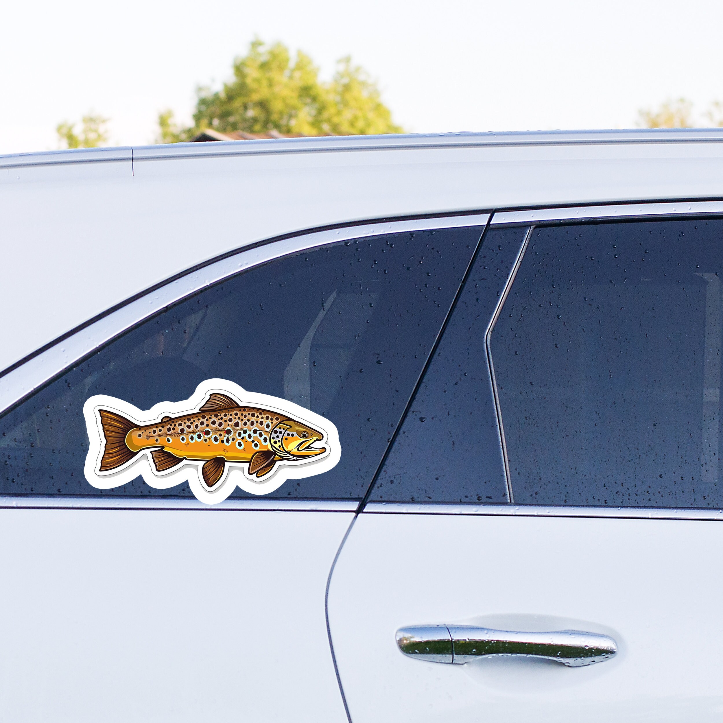 Brown Trout Outdoor Indoor Sticker Decal for Cars Vehicles Laptops ...