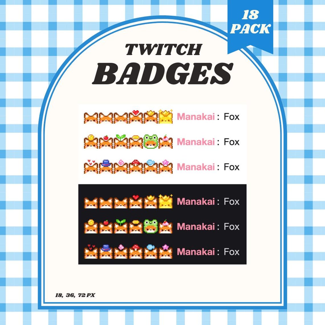 Fox Twitch Badges, Cute Fluffy Red Fox Sub Badges, Pixel Forest Fox ...