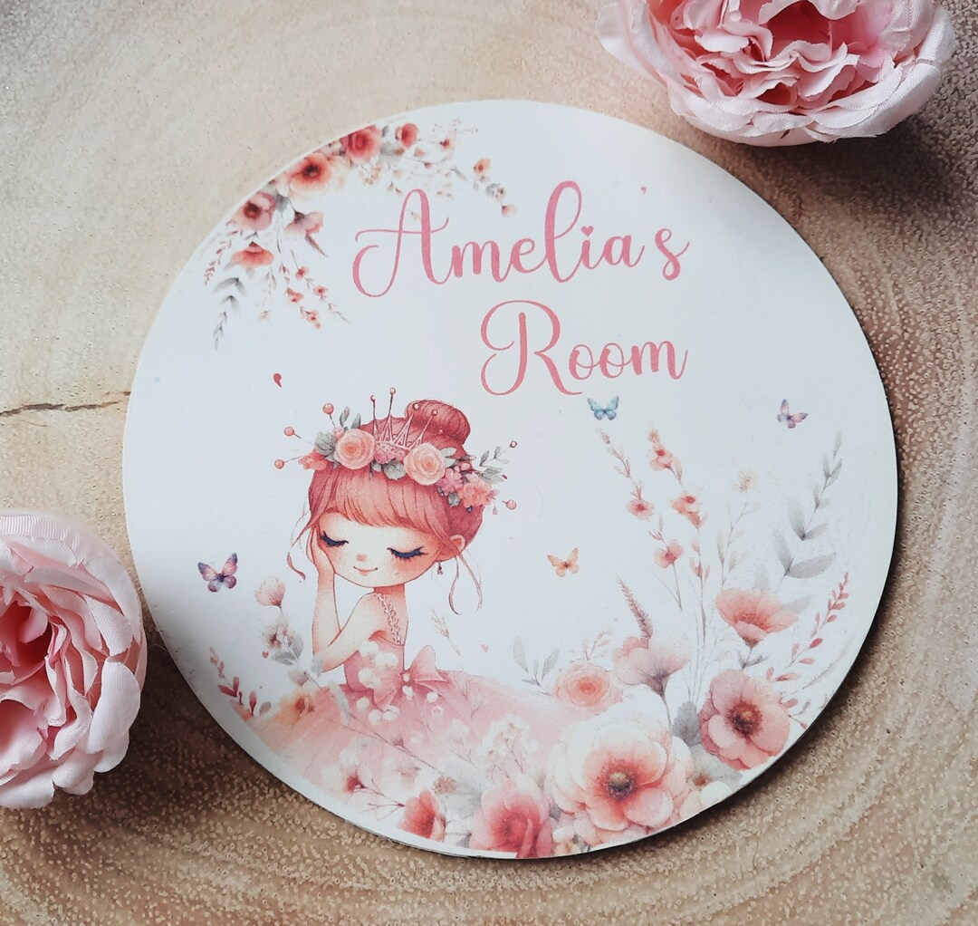 Personalised Room Plaque, Princess Themed Name Sign, Wall Decor ...