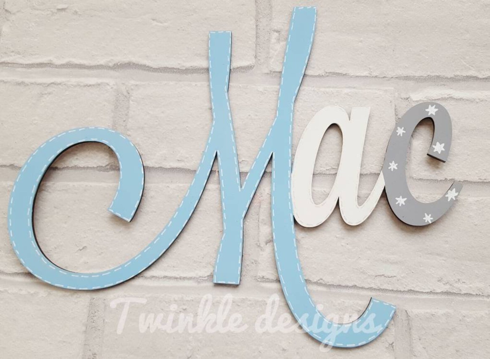 Personalised Script Name Wall Plaque, Wooden Name Handpainted Themed ...