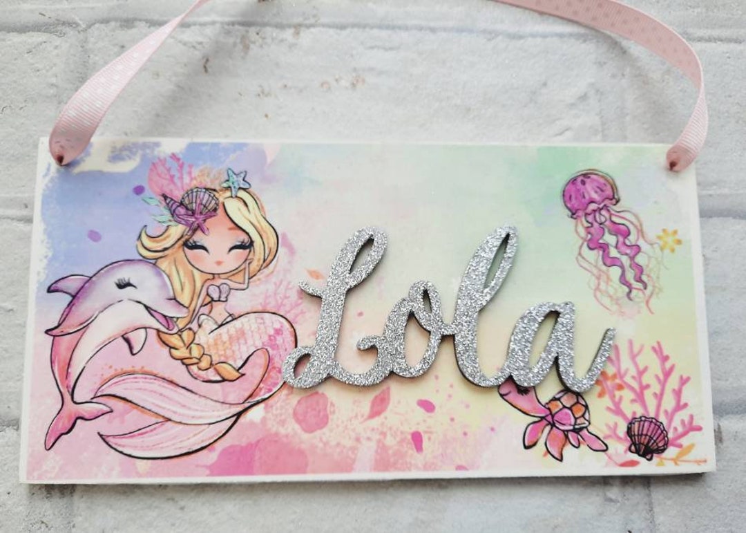Personalised Name Plaque, Mermaid Room Sign, Personalised Mermaid Gift ...