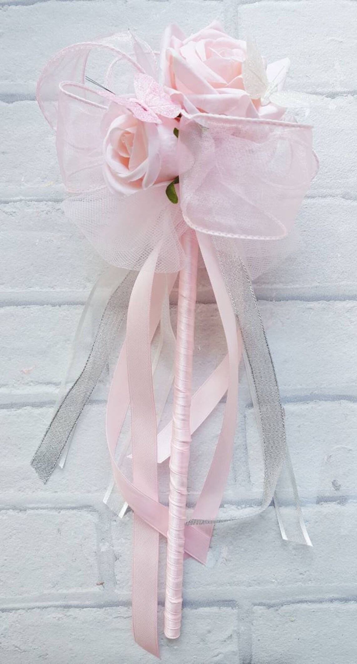 Floral Butterfly Wand Flower Girl Wand Bridesmaid Wand. Rose - Etsy