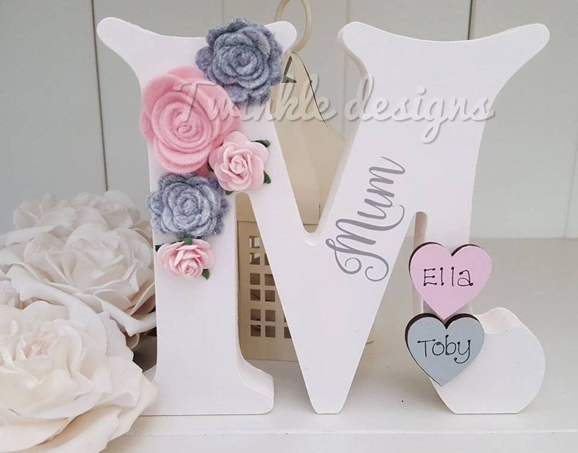 Freestanding Personalised Floral Letter Name Handpainted - Etsy