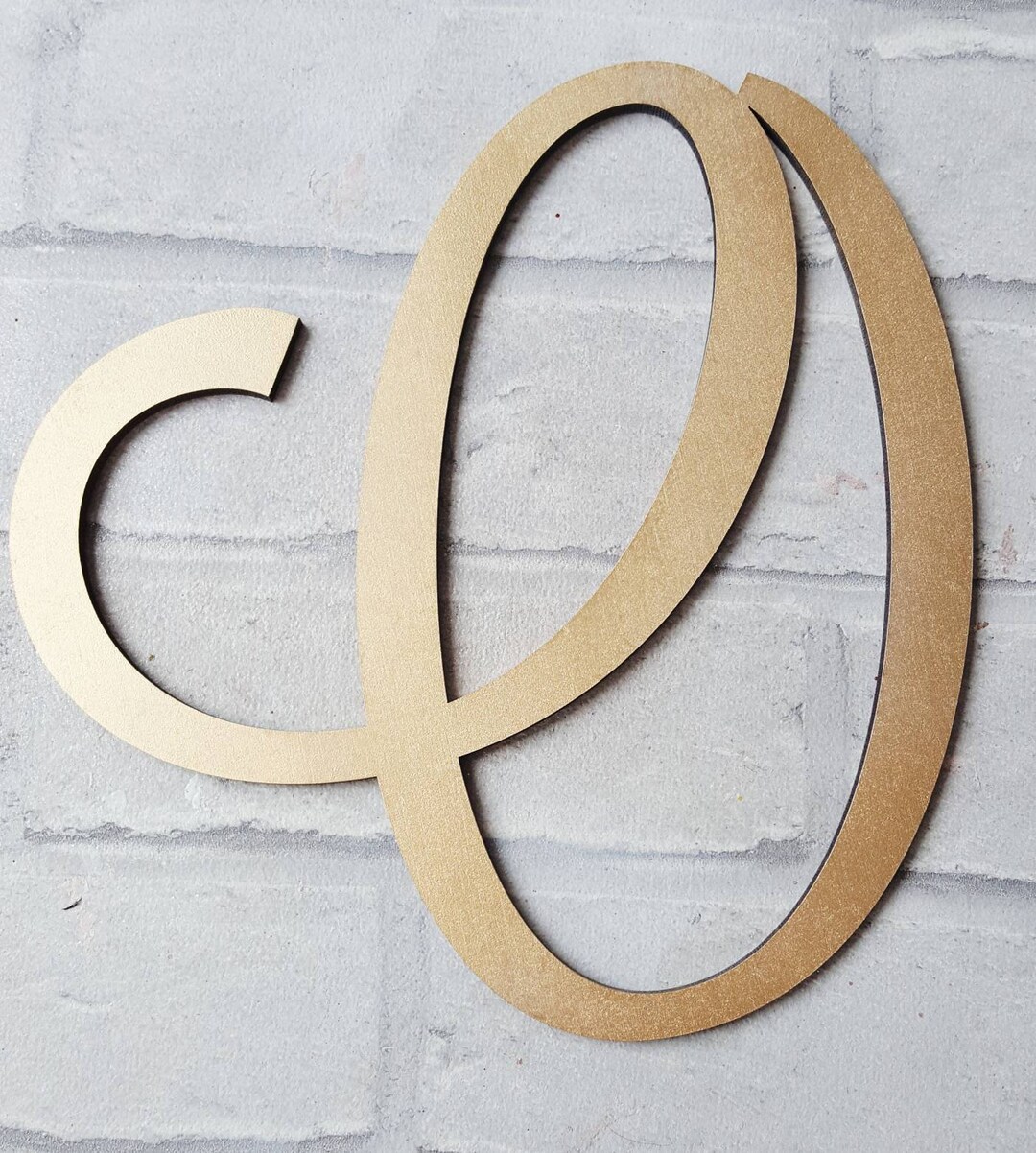 Personalised Script Letter Wall Plaque, Wooden Name Rose Gold, Silver ...