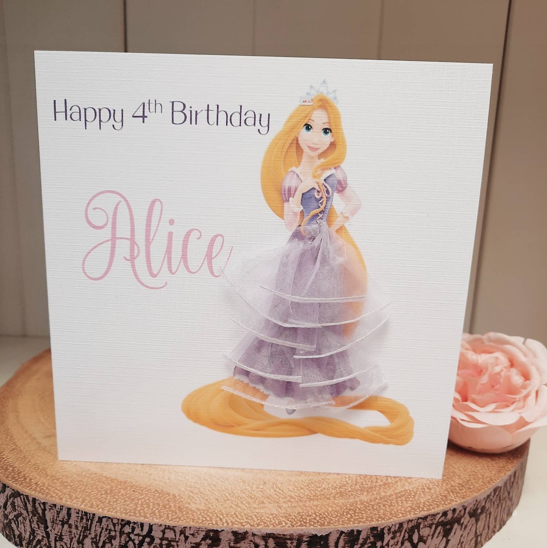 Personalised Princess Birthday Card With 3D Dress. Handmade Card - Etsy
