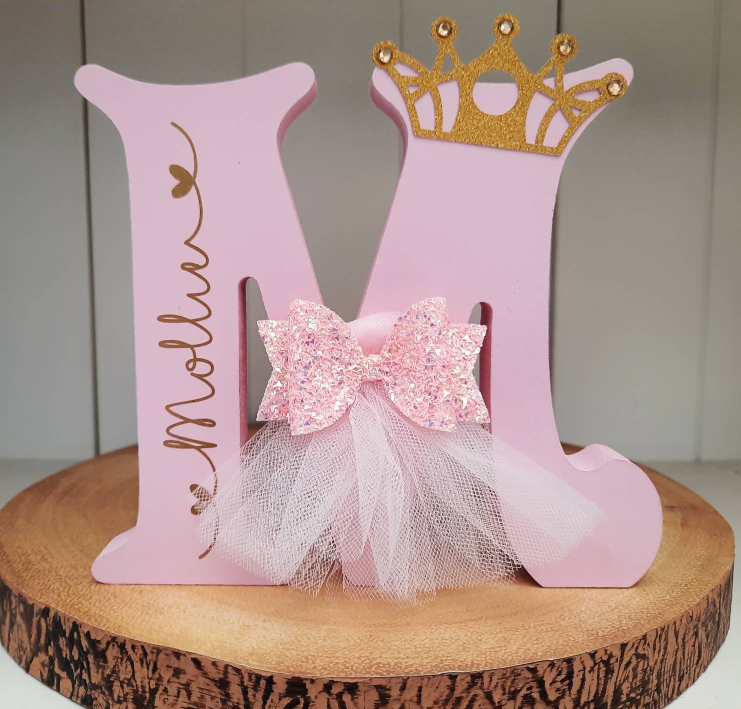 Handmade Personalised Wooden Freestanding Princess Letter | Etsy
