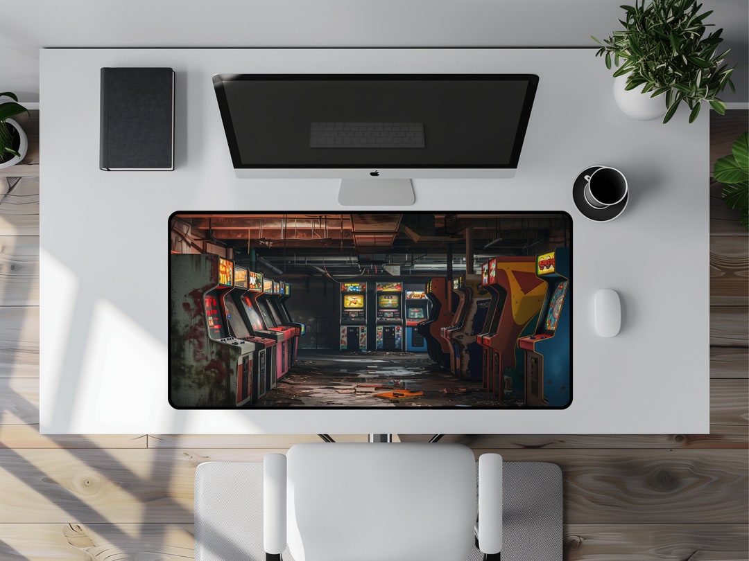 Abandoned Arcade Hall Desk Mat Vintage Game Nostalgia Mouse Pad - Etsy