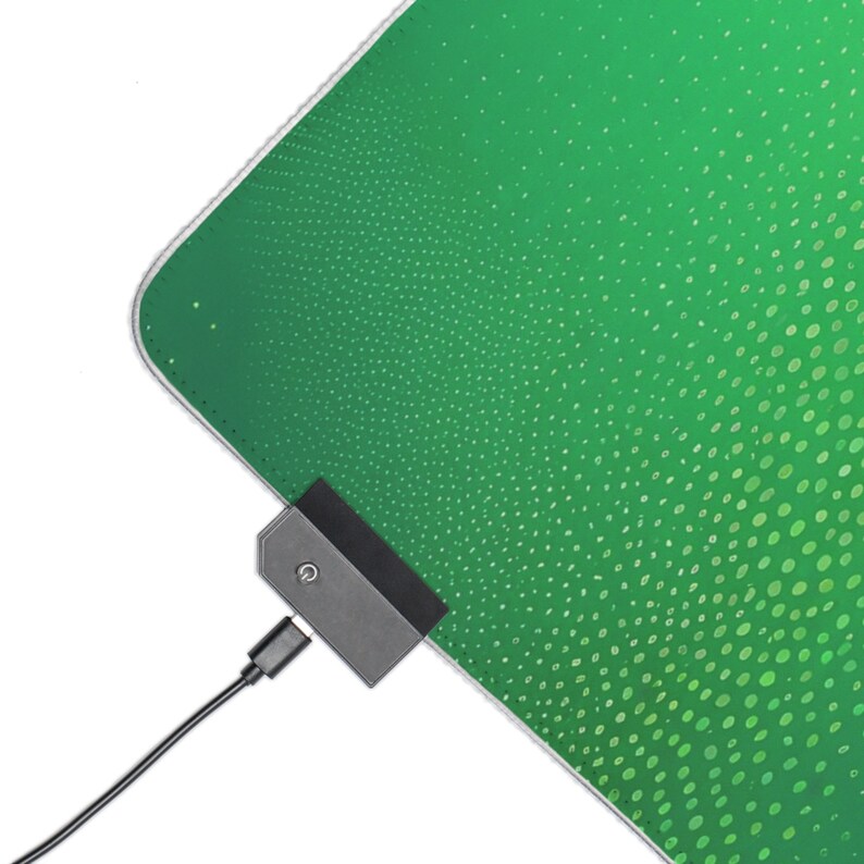 Green Gradient LED Gaming Mouse Pad Soft Cloth Surface, Non-slip Rubber ...