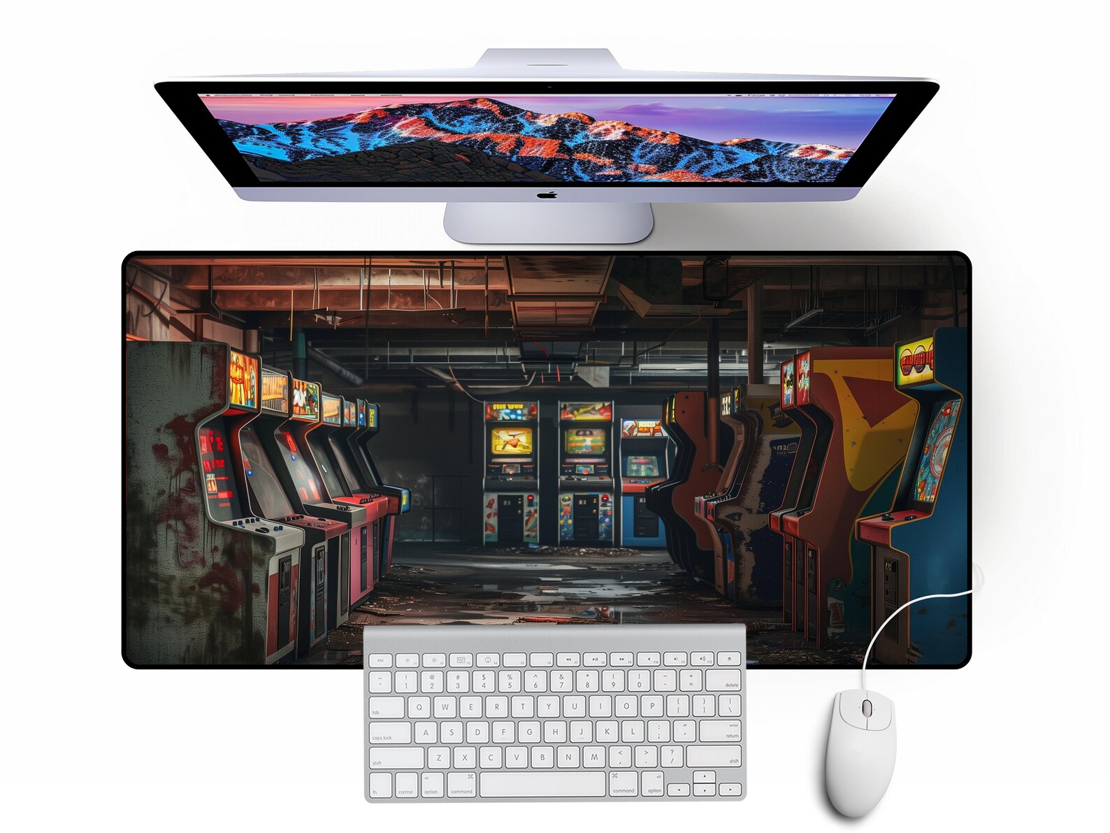 Abandoned Arcade Hall Desk Mat Vintage Game Nostalgia Mouse Pad - Etsy