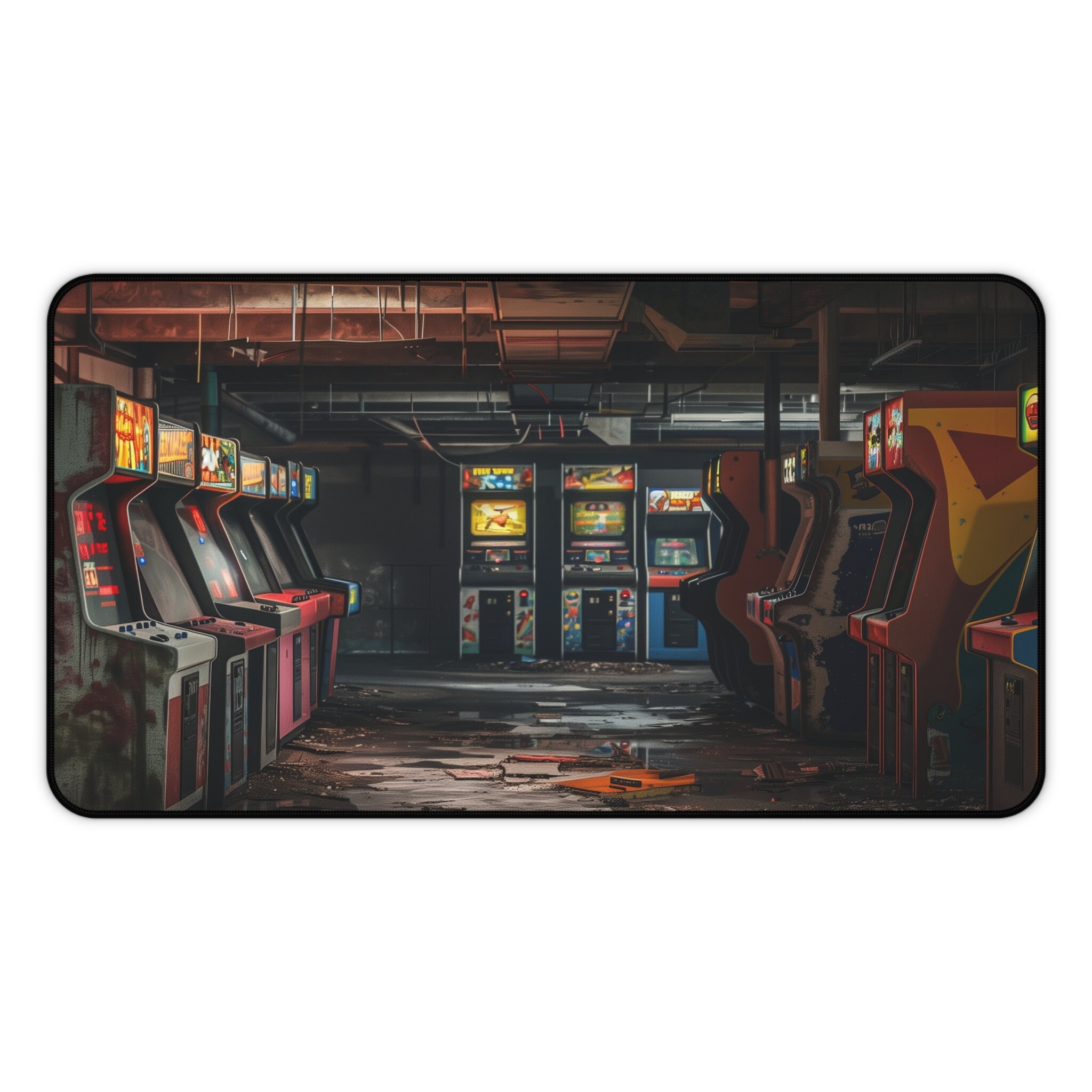 Abandoned Arcade Hall Desk Mat Vintage Game Nostalgia Mouse Pad - Etsy