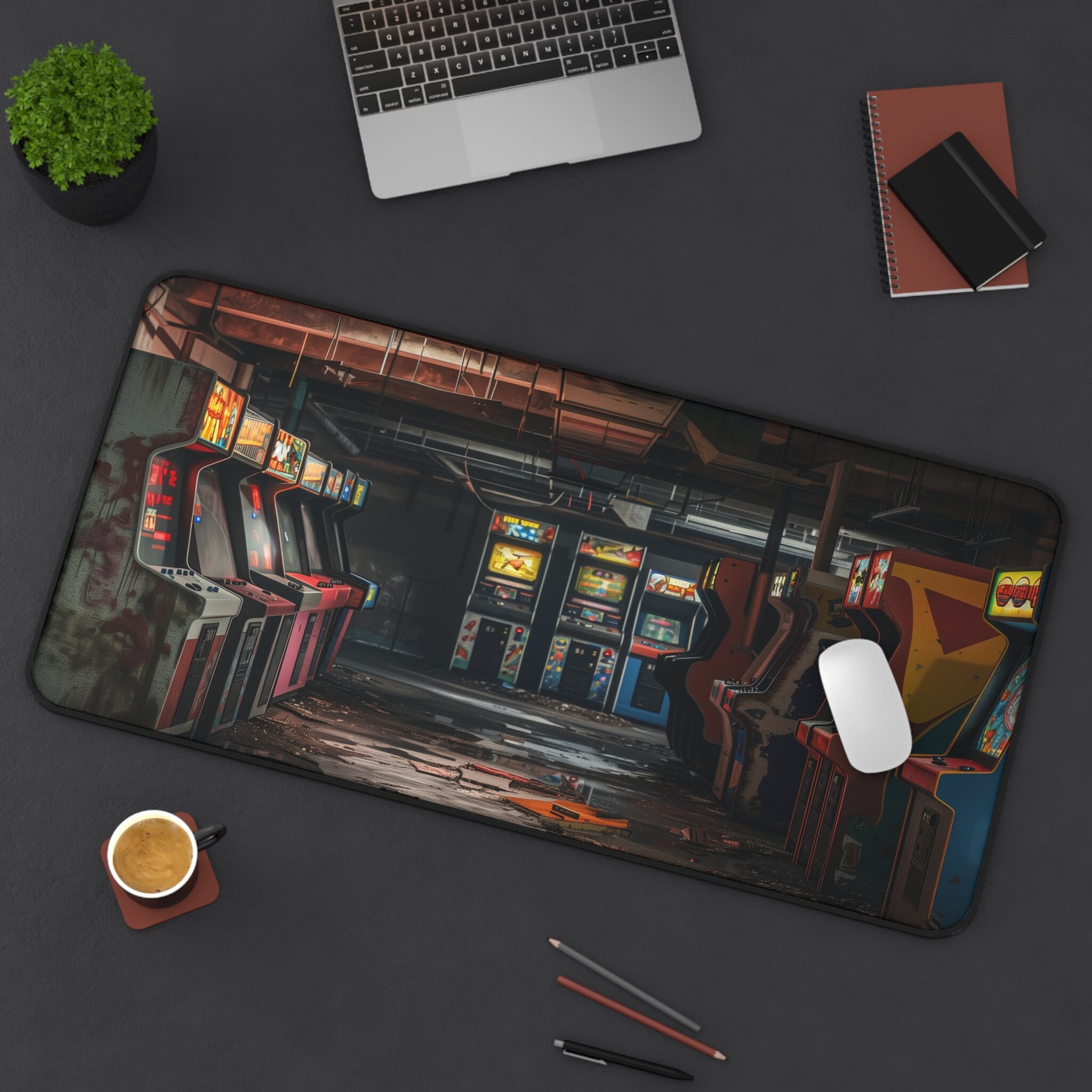 Abandoned Arcade Hall Desk Mat Vintage Game Nostalgia Mouse Pad - Etsy