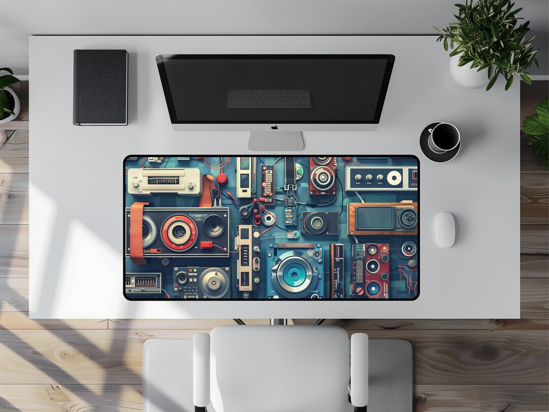 Retro Audio Equipment Collage Desk Mat Vintage Music Tech Mouse Pad - Etsy