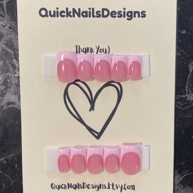 Pink Gem French Tips - Etsy