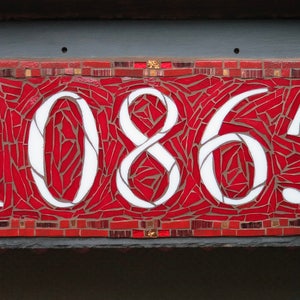 Mosaic House Number 5 Digits on 16x8 Inch Slate - Etsy