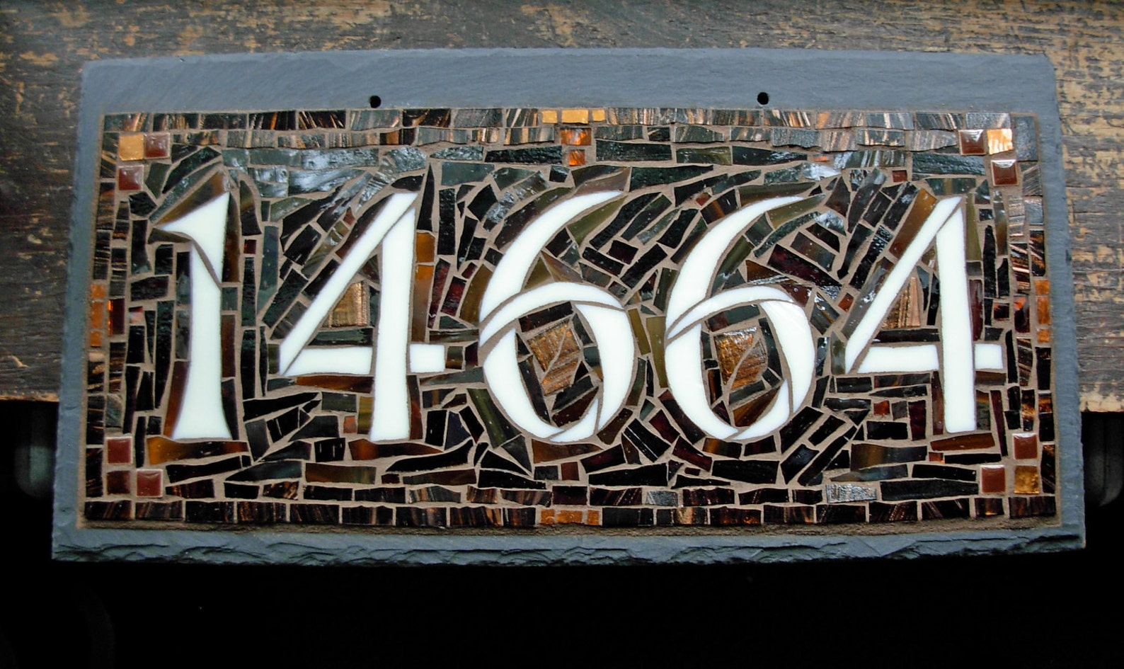 Mosaic House Number 5 Digits on 16x8 Inch Slate - Etsy