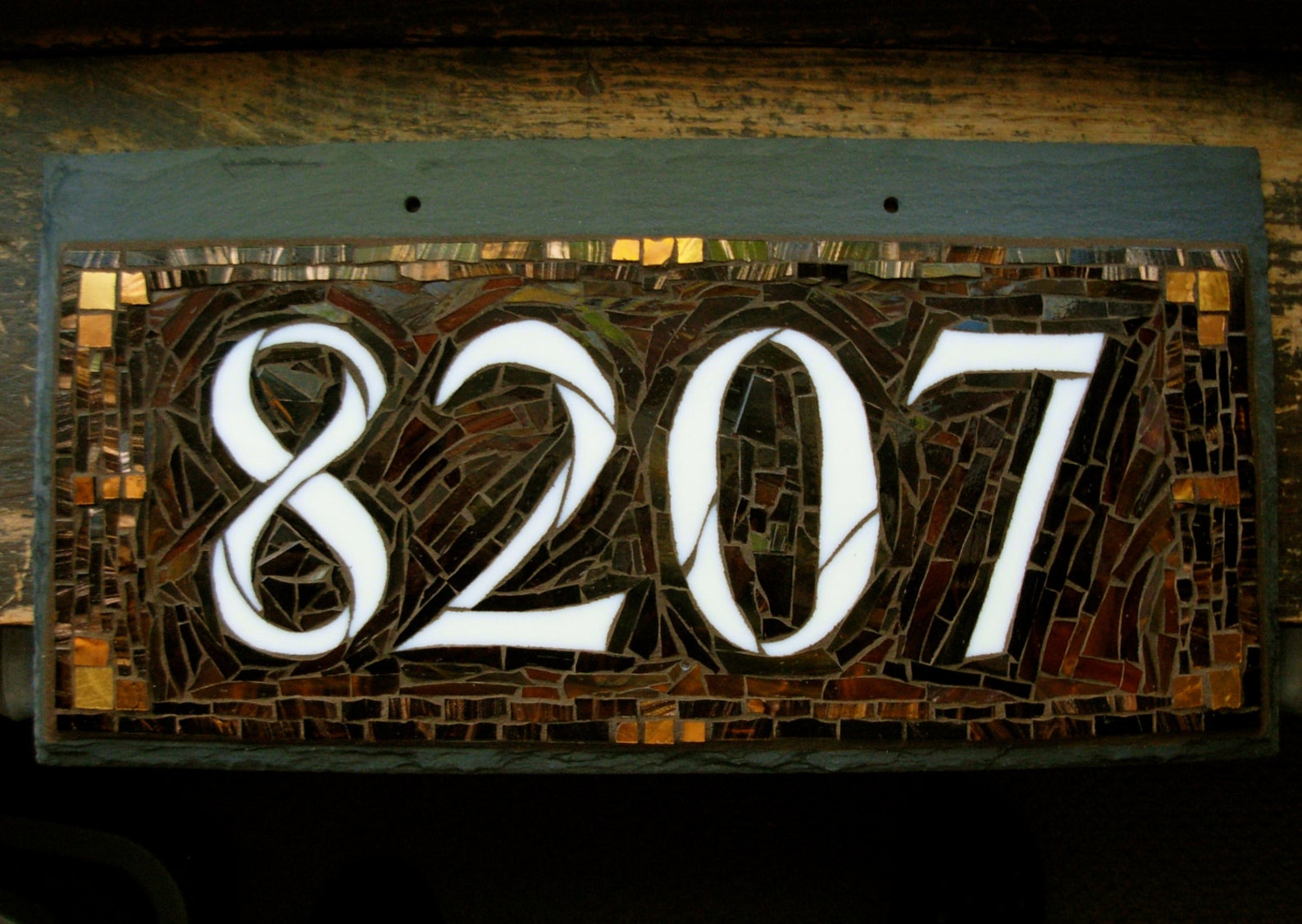 House Number With 4 Digits on 16x8 Inch Slate - Etsy