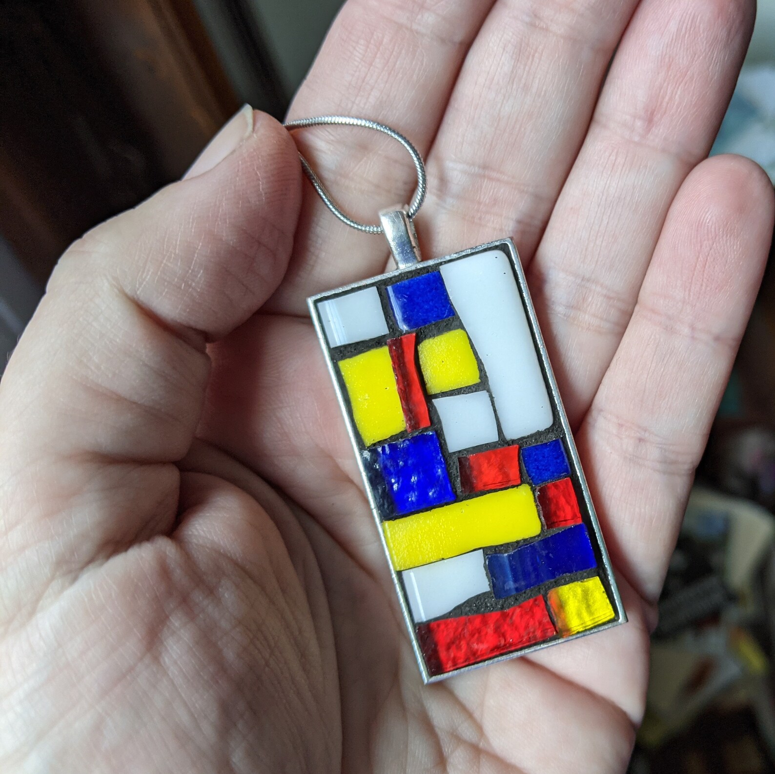 Primary Colors Red Yellow Blue Rectangular Pendant - Etsy