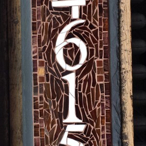 Vertical House Number 4 Digit Mosaic 6x15 Inch Slate - Etsy
