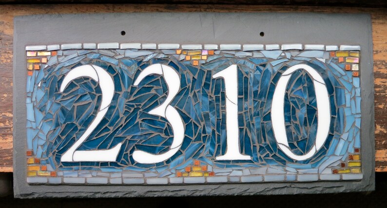 House Number with 4 Digits on 16x8 inch Slate | Etsy