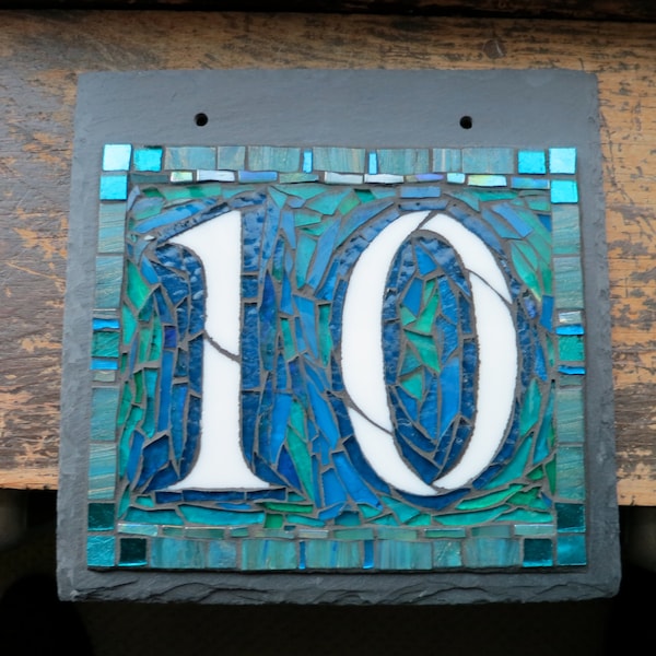 Mosaic House Number - Etsy