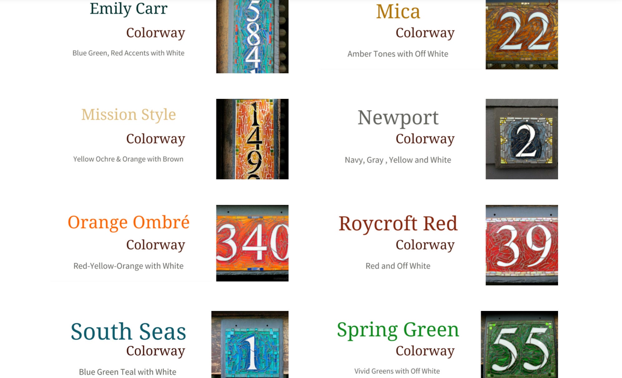 Mosaic House Number on Square Slate 1 Digit | Etsy