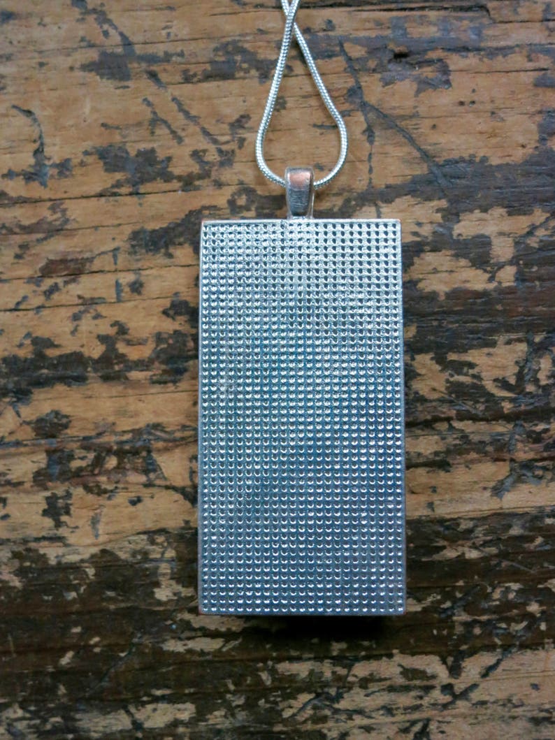 Royal Blue Rectangular Pendant With Silver Bezel | Etsy