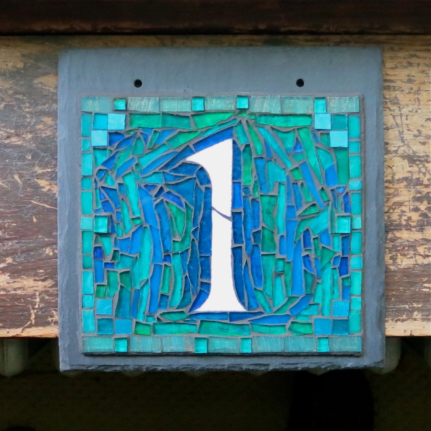 Mosaic House Number On Square Slate 1 Digit Etsy mosaic-house-number-on-square-slate-1-digit-etsy