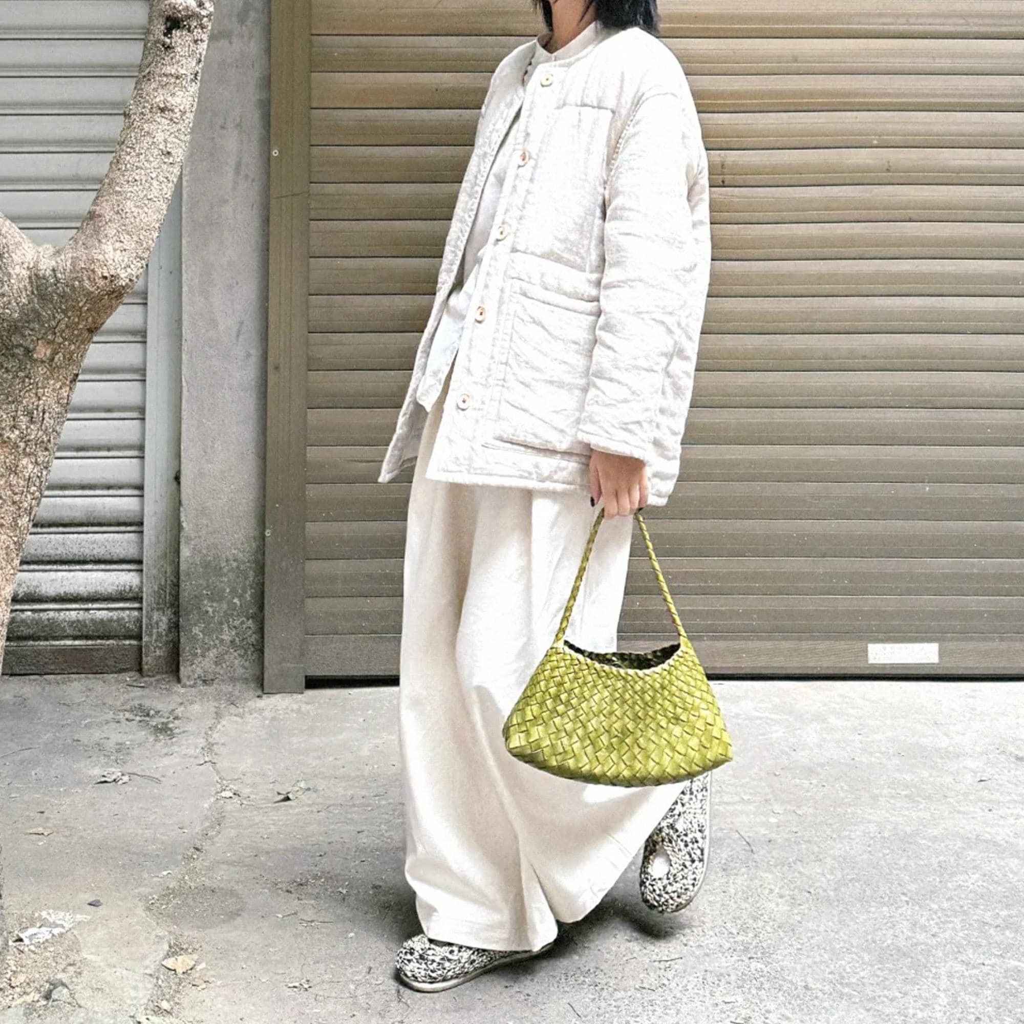 Woven Leather Shoulder Bag, Small Tote Bag, Soft Underarm Bag ...