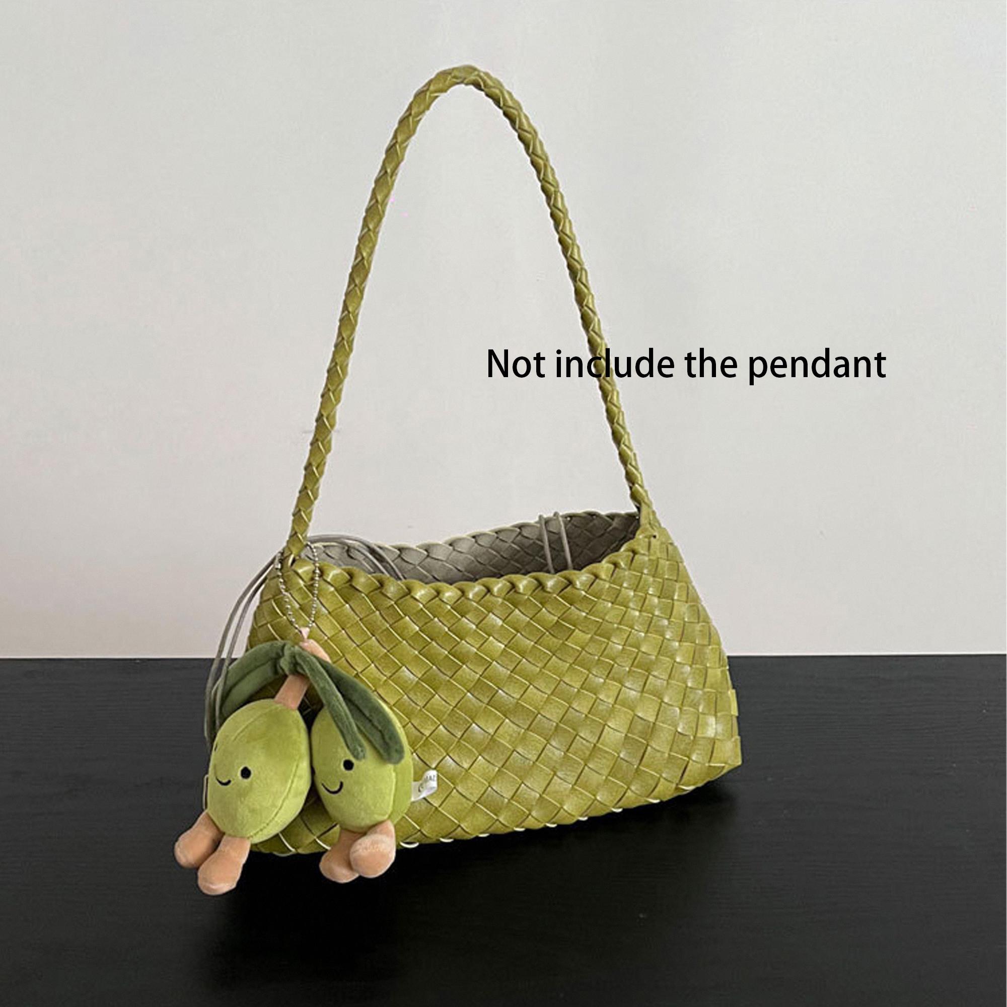 Woven Leather Shoulder Bag, Small Tote Bag, Soft Underarm Bag ...