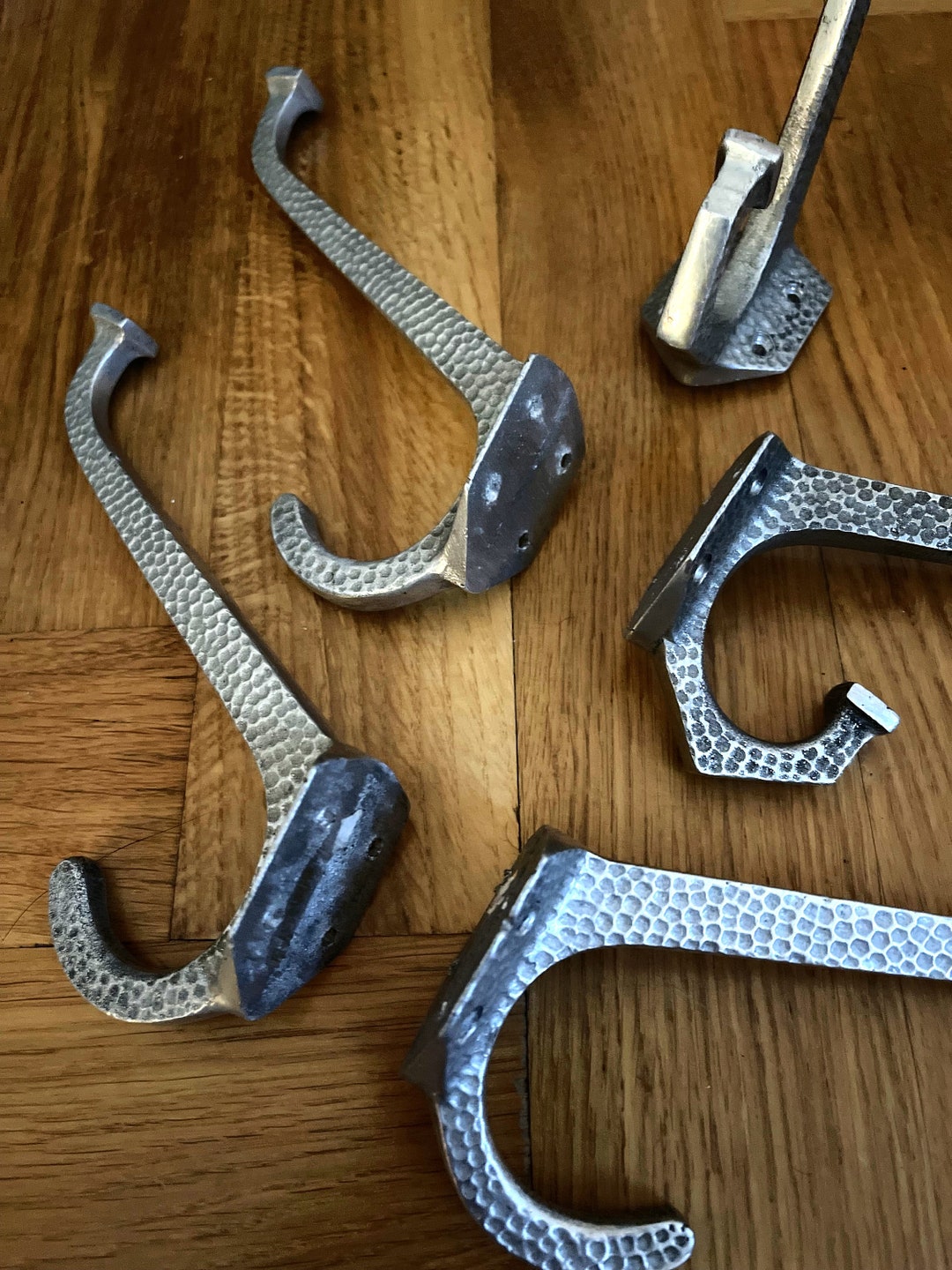 Art Deco Coat Hooks Hammered Aluminum - Etsy