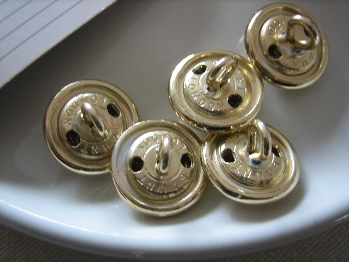 5 Crown Buttons Military British Made Gaunt London Vintage | Etsy