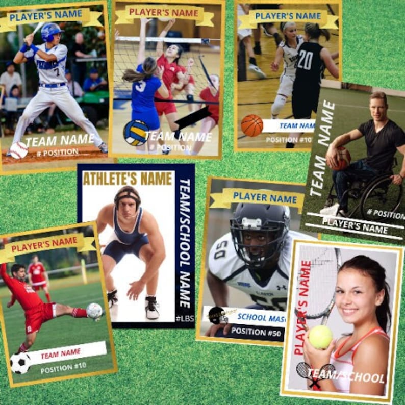 Custom Youth, Children & Kids Athlete Trading Cards, Sports Cards ...