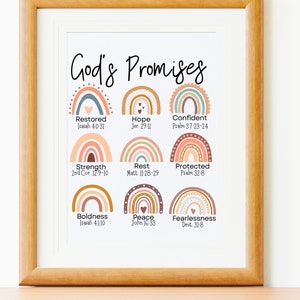 Boho Rainbow Instant Download, God's Promises Printable, Rainbow Wall ...
