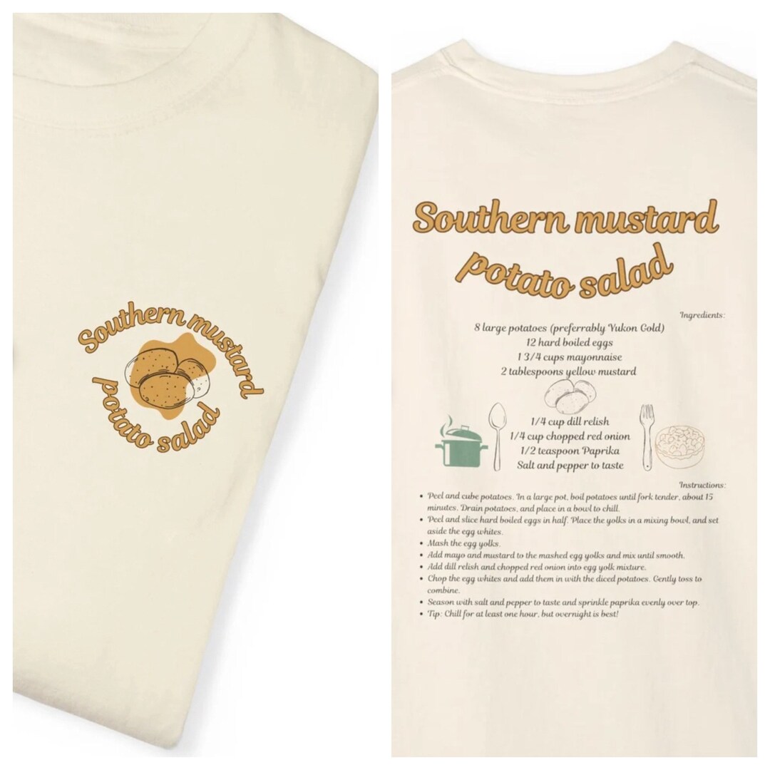 Novelty T-shirt 'southern Mustard Potato Salad' Potato Salad Recipe T ...
