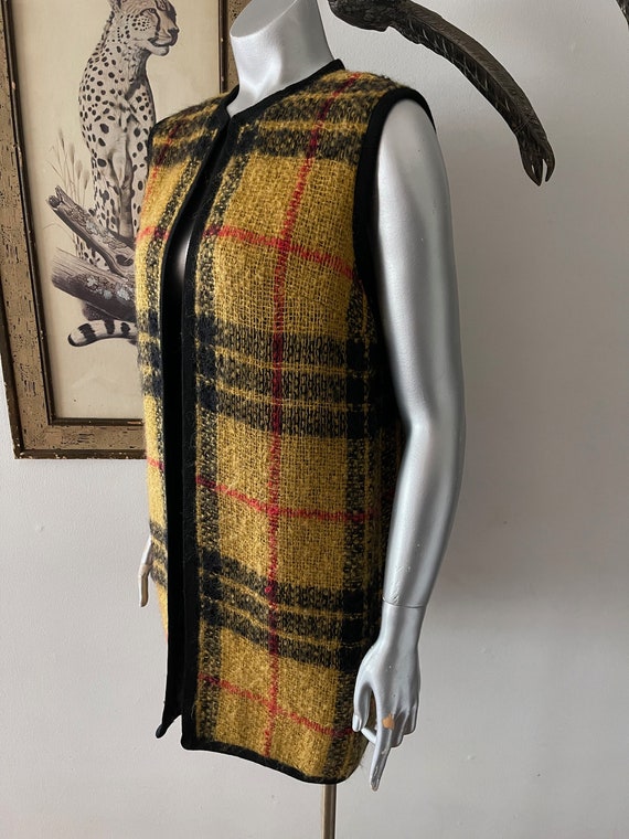 1970s Grand Scale Plaid Long Vest - Gem