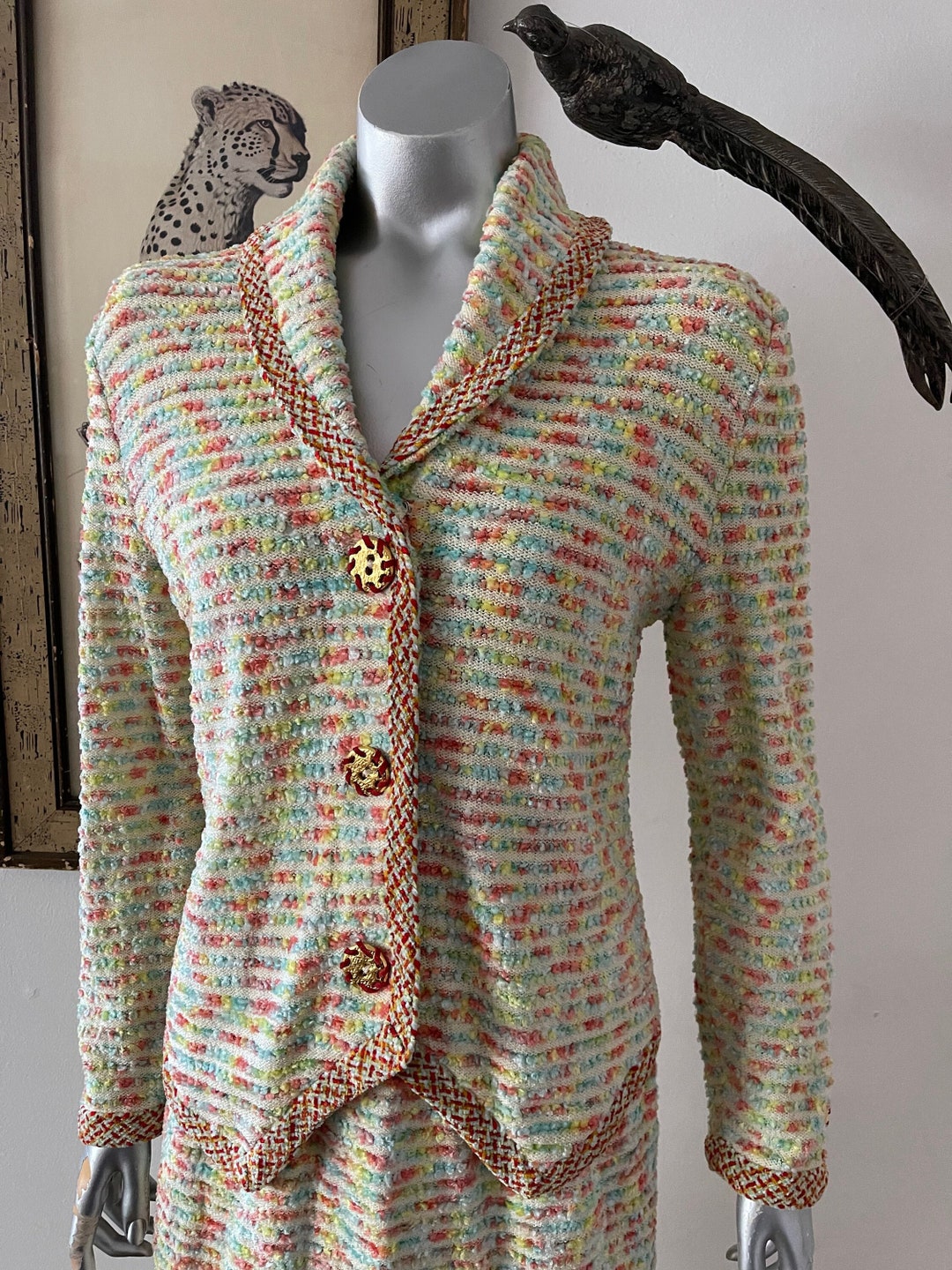 Steve Fabrikant 90s Pastel Chenille Knit Signature Set - Etsy