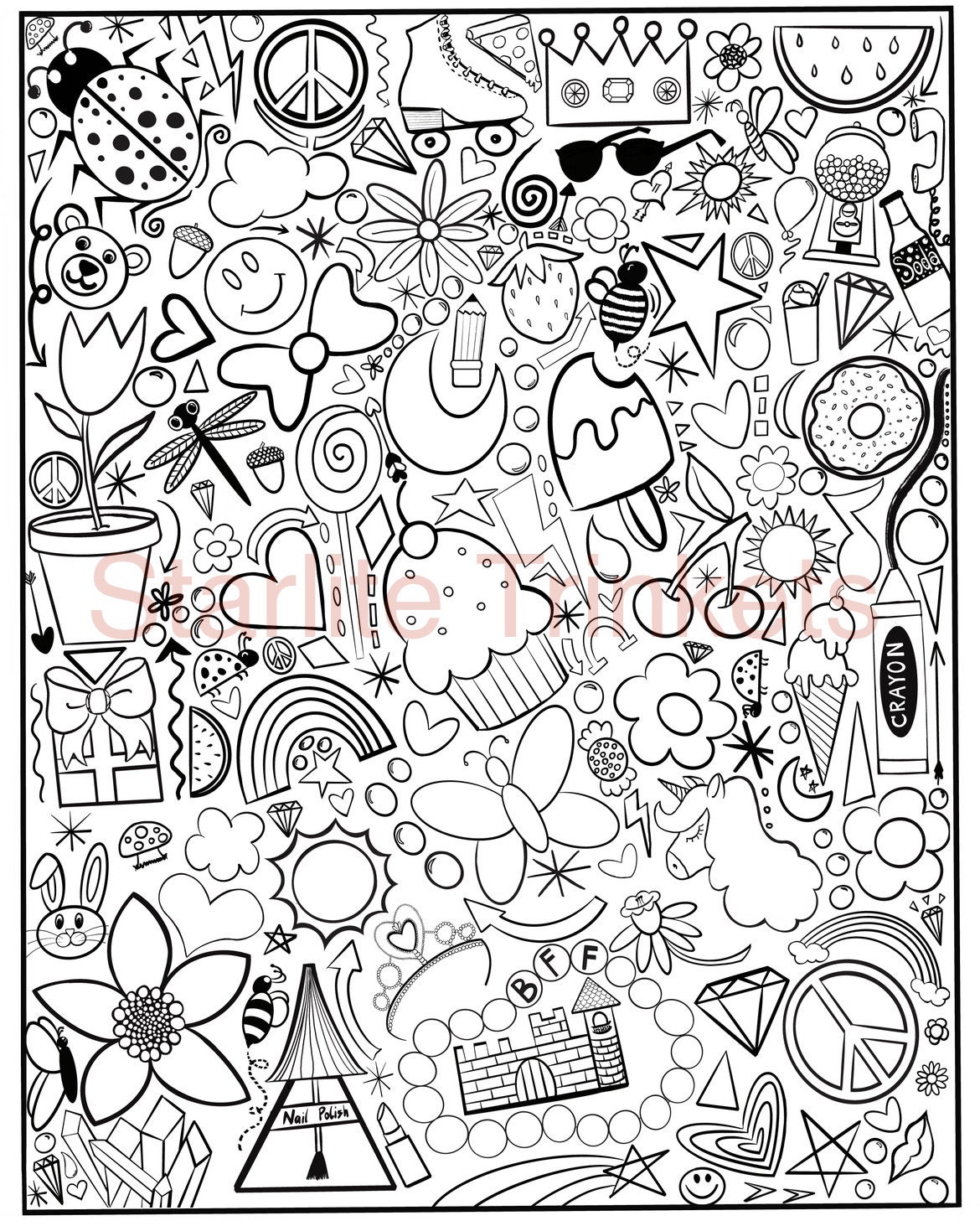 Bric-a-brac PRINTABLE Coloring Page Fun, Hobbies, Activities, Imagination instant Download 8 ...
