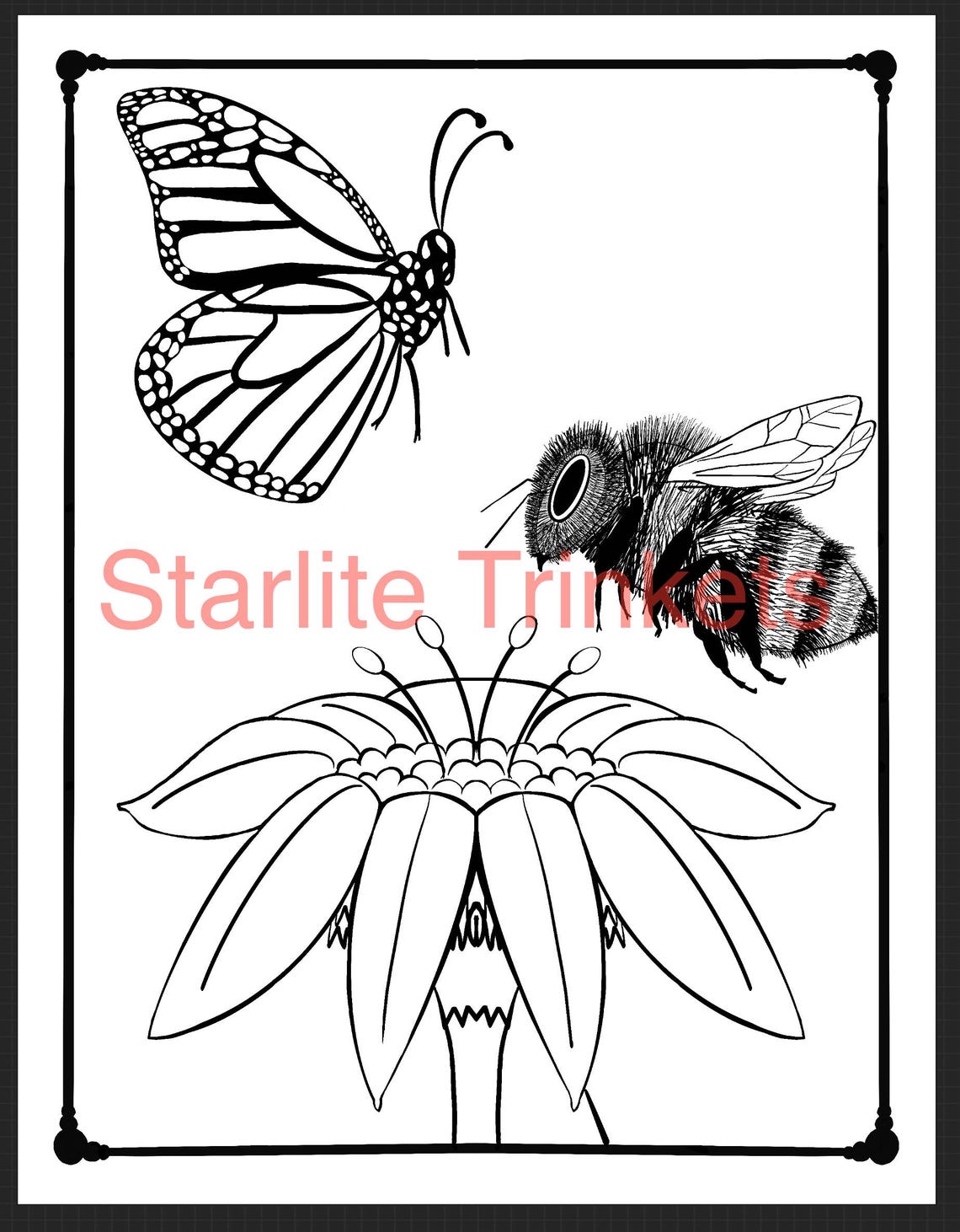Pollinators PRINTABLE Coloring Page Fun, Hobbies, Activities ...