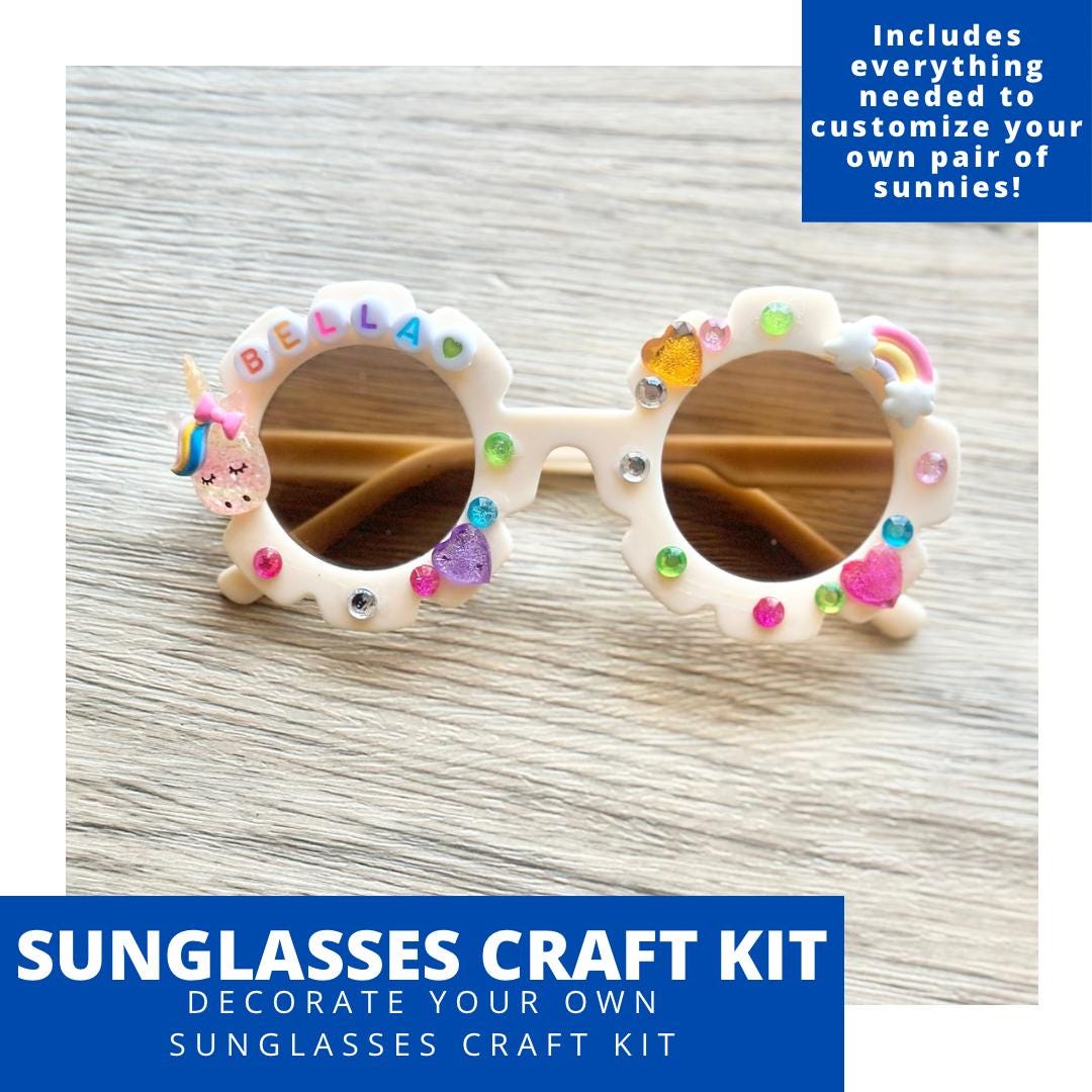 Unicorns and Rainbows Decorate Your Own Sunglasses Craft Kit, Unicorn ...